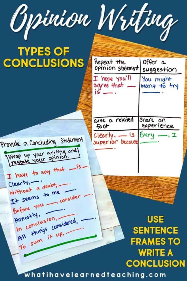 How to Teach an Opinion Writing Conclusion