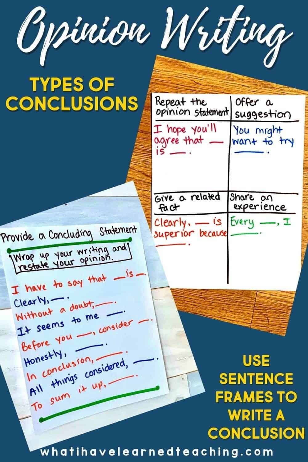 How to Teach an Opinion Writing Conclusion
