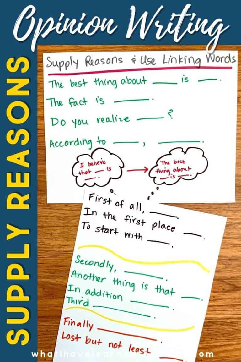 Teach Students to Support Opinions with Reasons