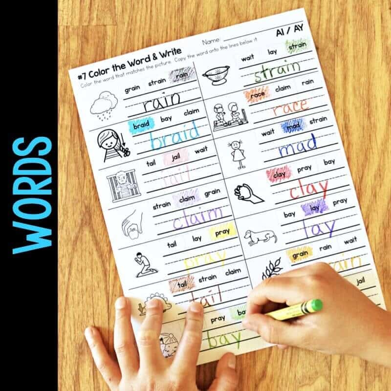 Long Vowel Teams Worksheets, Activities No-Prep Phonics Worksheets - BUNDLE