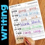 Words with NG & NK Worksheets & Activities No-Prep Phonics Worksheets