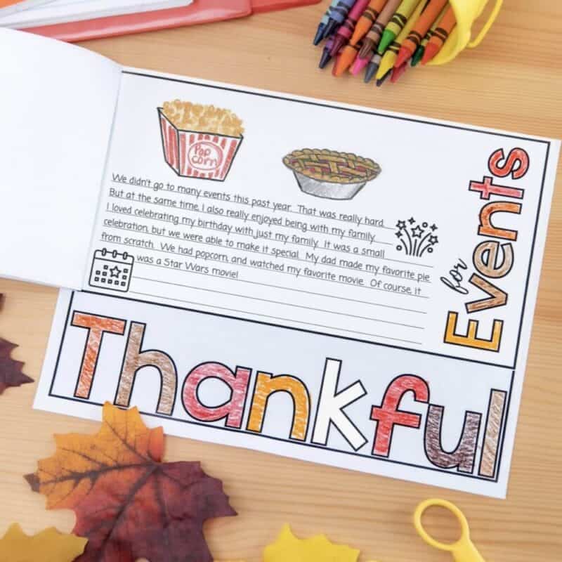 Thankful Flap Book Craftivity | November Gratitude Writing Activity