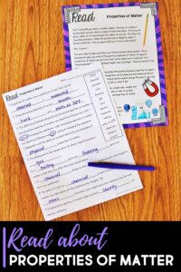 Properties of Matter Science Stations for Fifth Grade