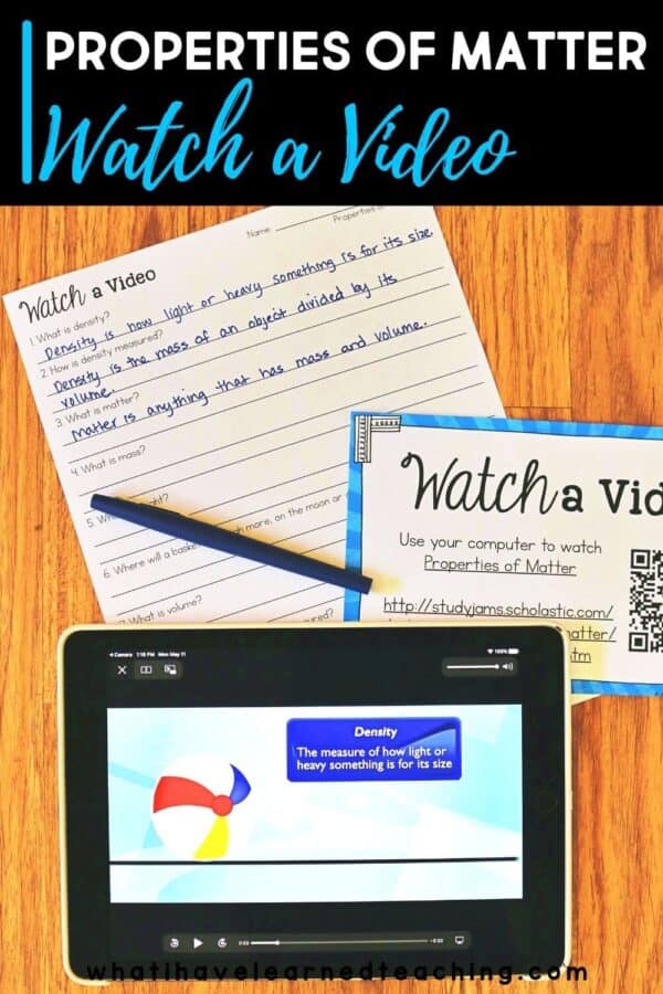 Properties of Matter Science Stations for Fifth Grade