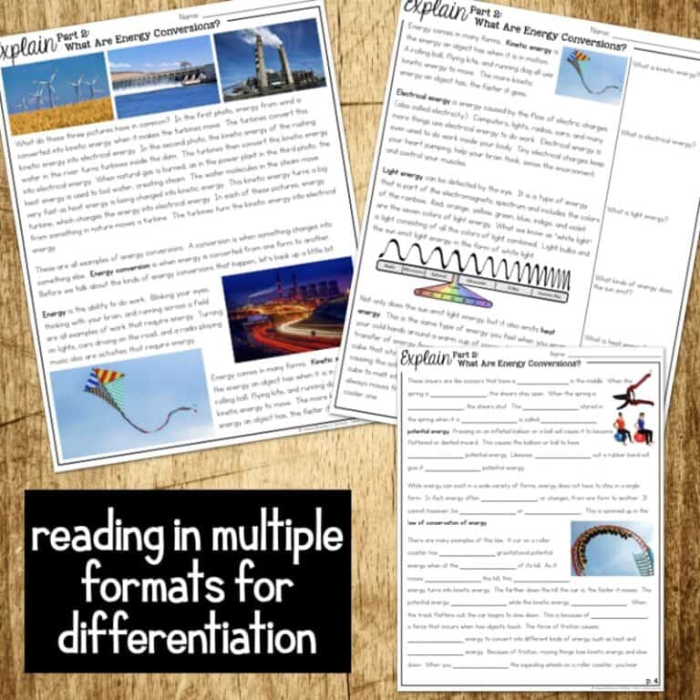 Energy of Conversions 5E Science Unit Plan for Fourth Grade | 4-PS3-4
