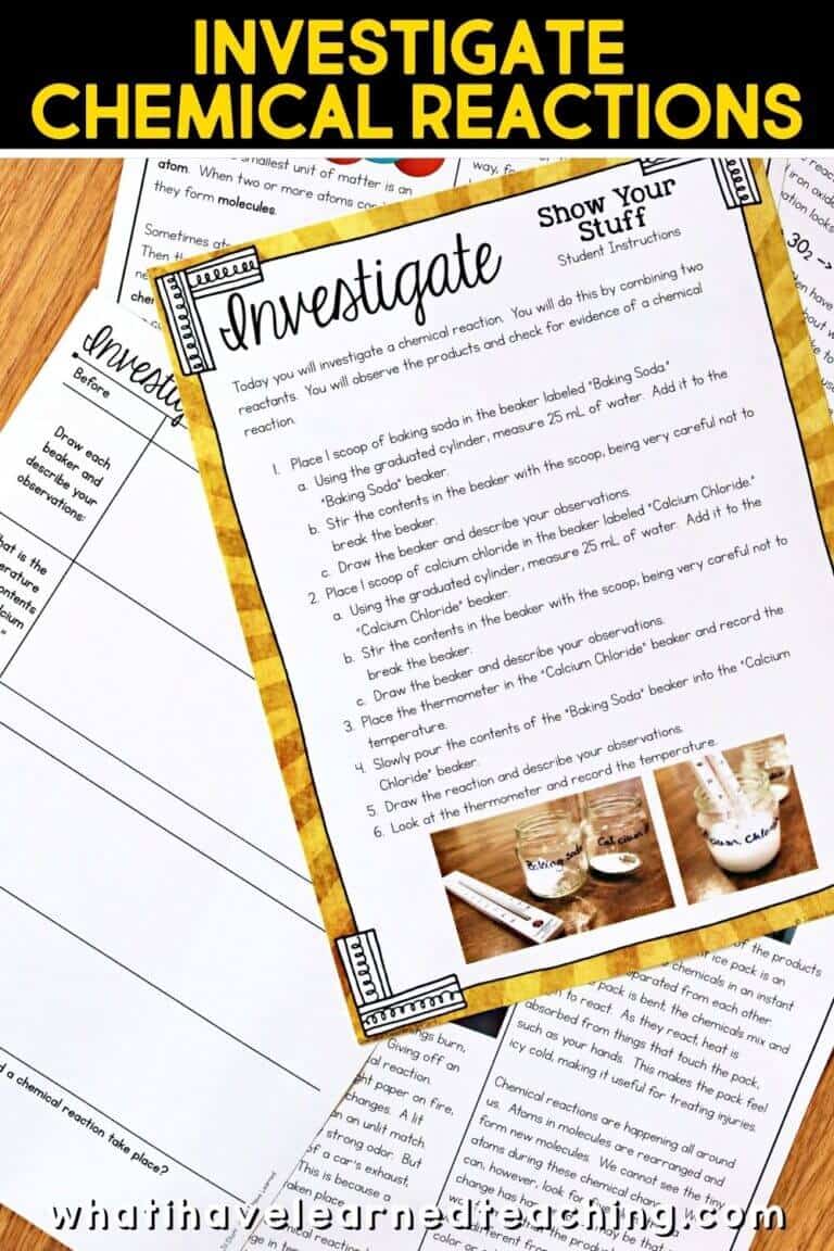 Engaging Chemical Reactions Science Activities for Fifth Grade