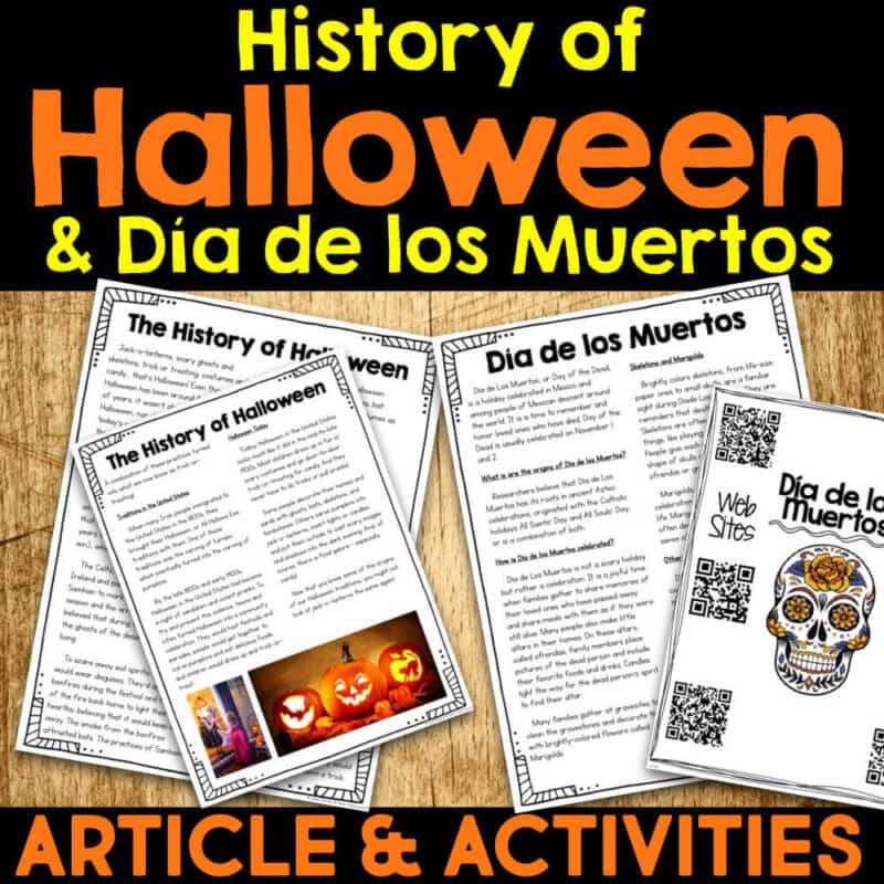 History of Halloween & Dia de los Muertos Reading Passage & Activities