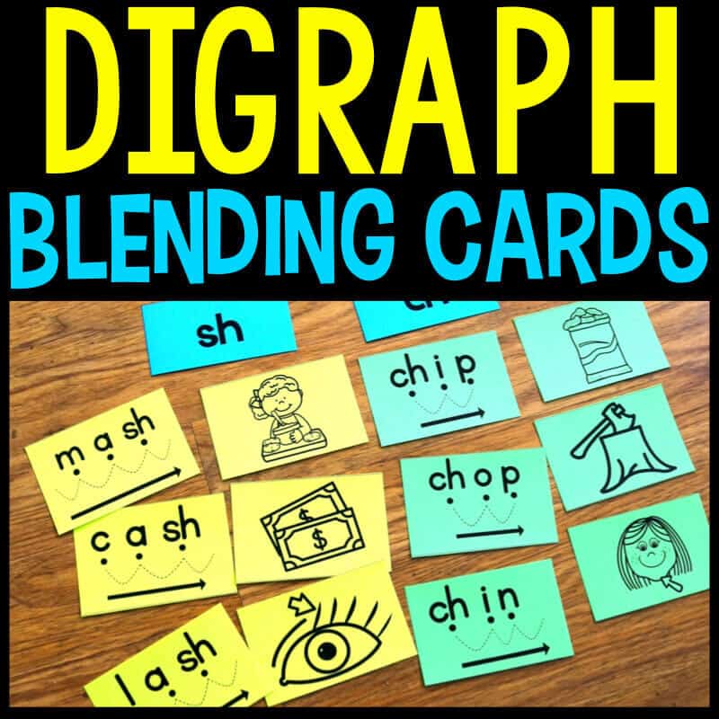 Digraphs for Short Vowels Blending Cards