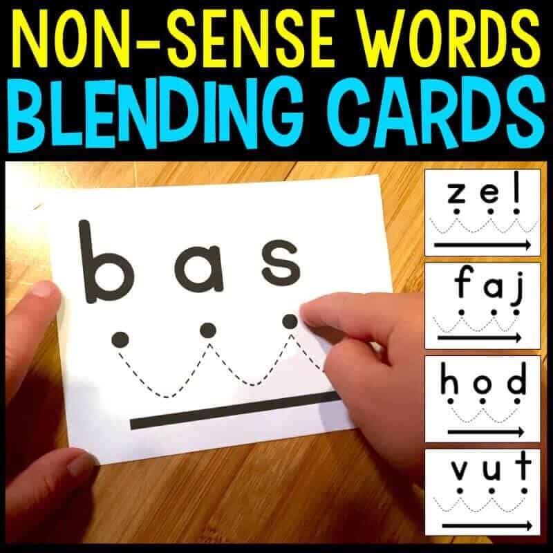 Nonsense CVC Words Blending Cards