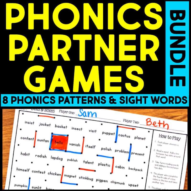 Phonics Partner Games for VCE Words