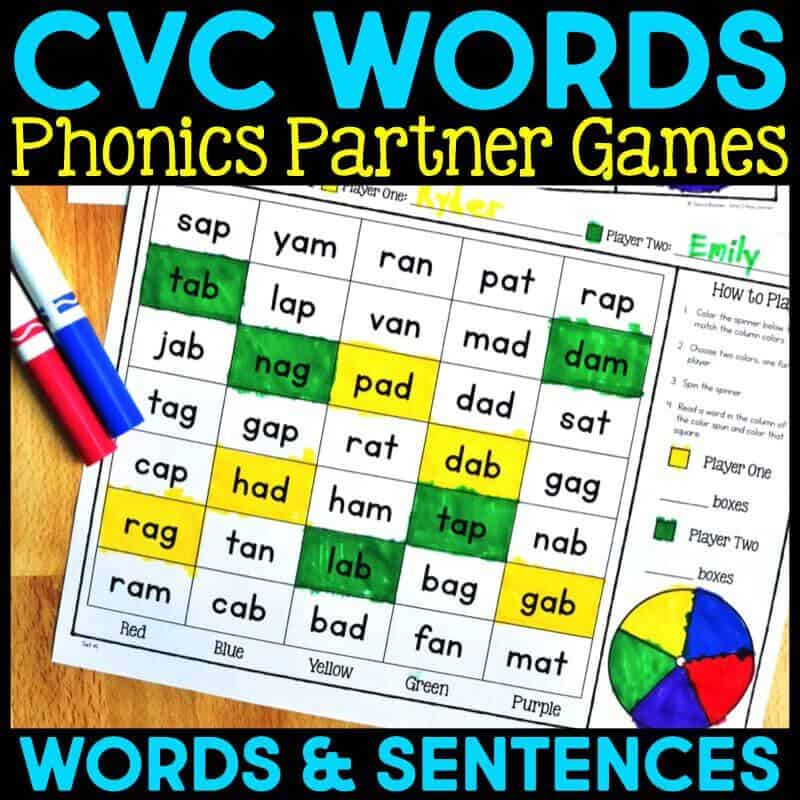 Phonics Partner Games for CVC Words
