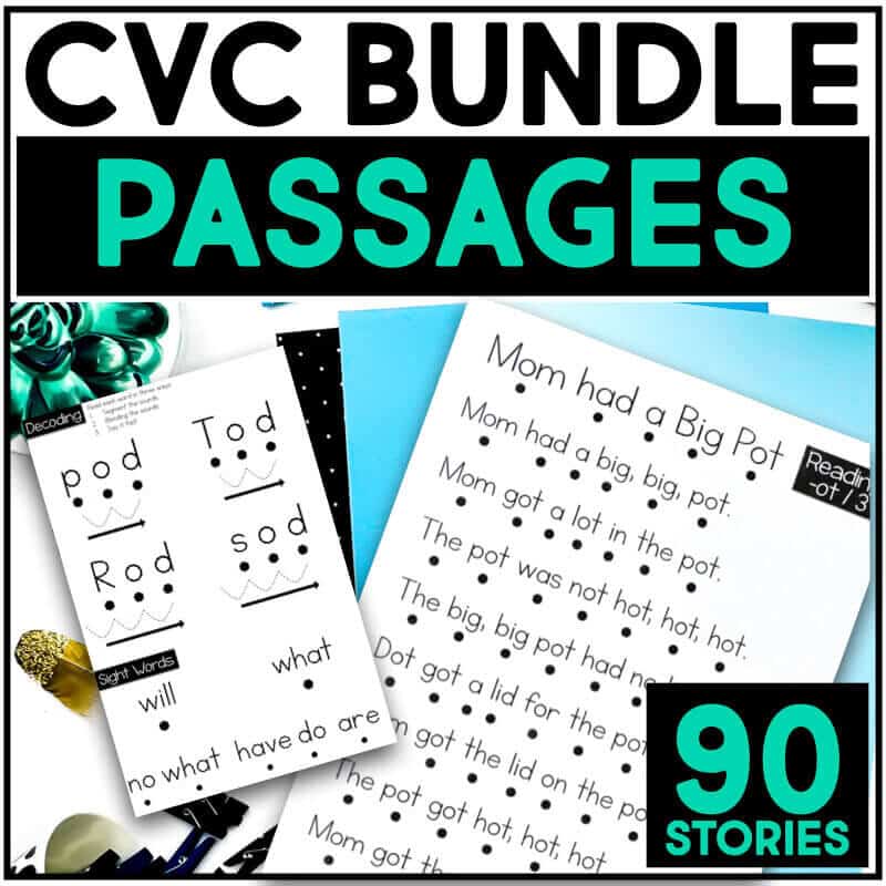 CVC Phonics Passages by Word Family BUNDLE