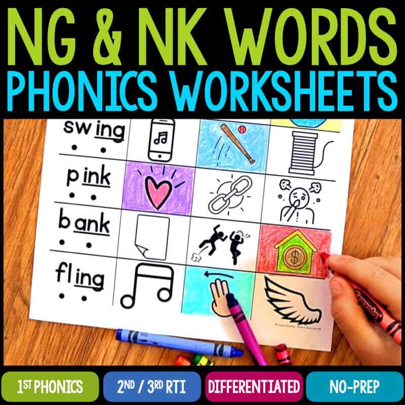 Words with NG & NK Worksheets & Activities No-Prep Phonics Worksheets