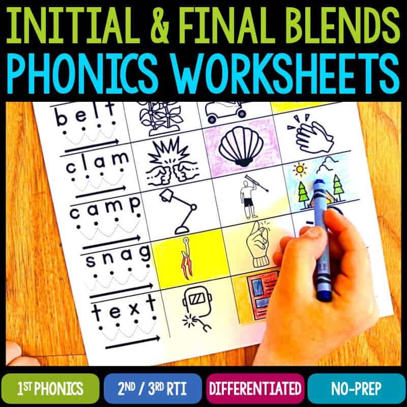 Initial & Final Blends Worksheets & Activities No-Prep Phonics Worksheets