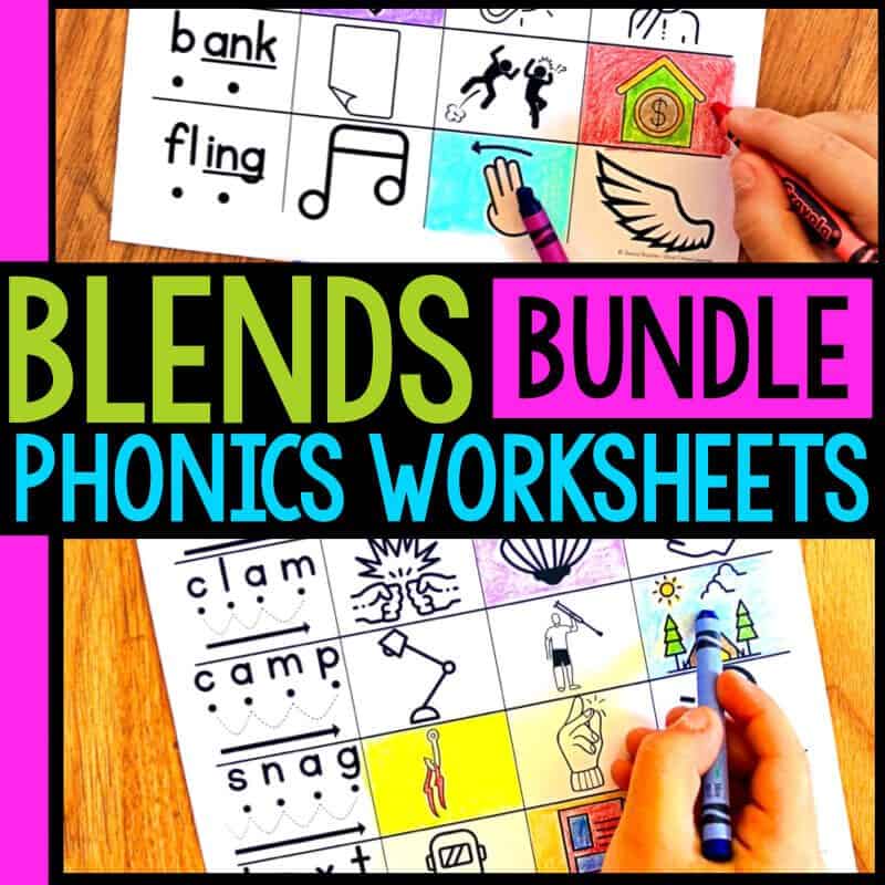 Blends BUNDLE Worksheets and Activities No-Prep Phonics Worksheets