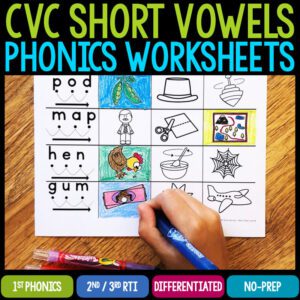 Back to Basics Phonics Worksheets - Mixed CVC Words