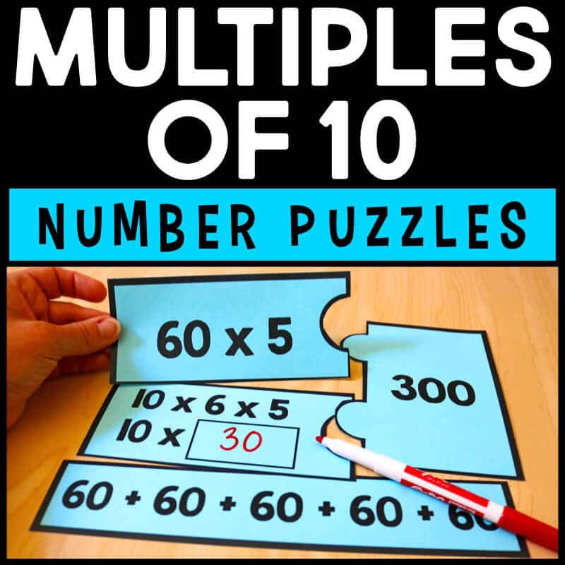 Multiply by Multiples of 10 Number Puzzles - NBT3