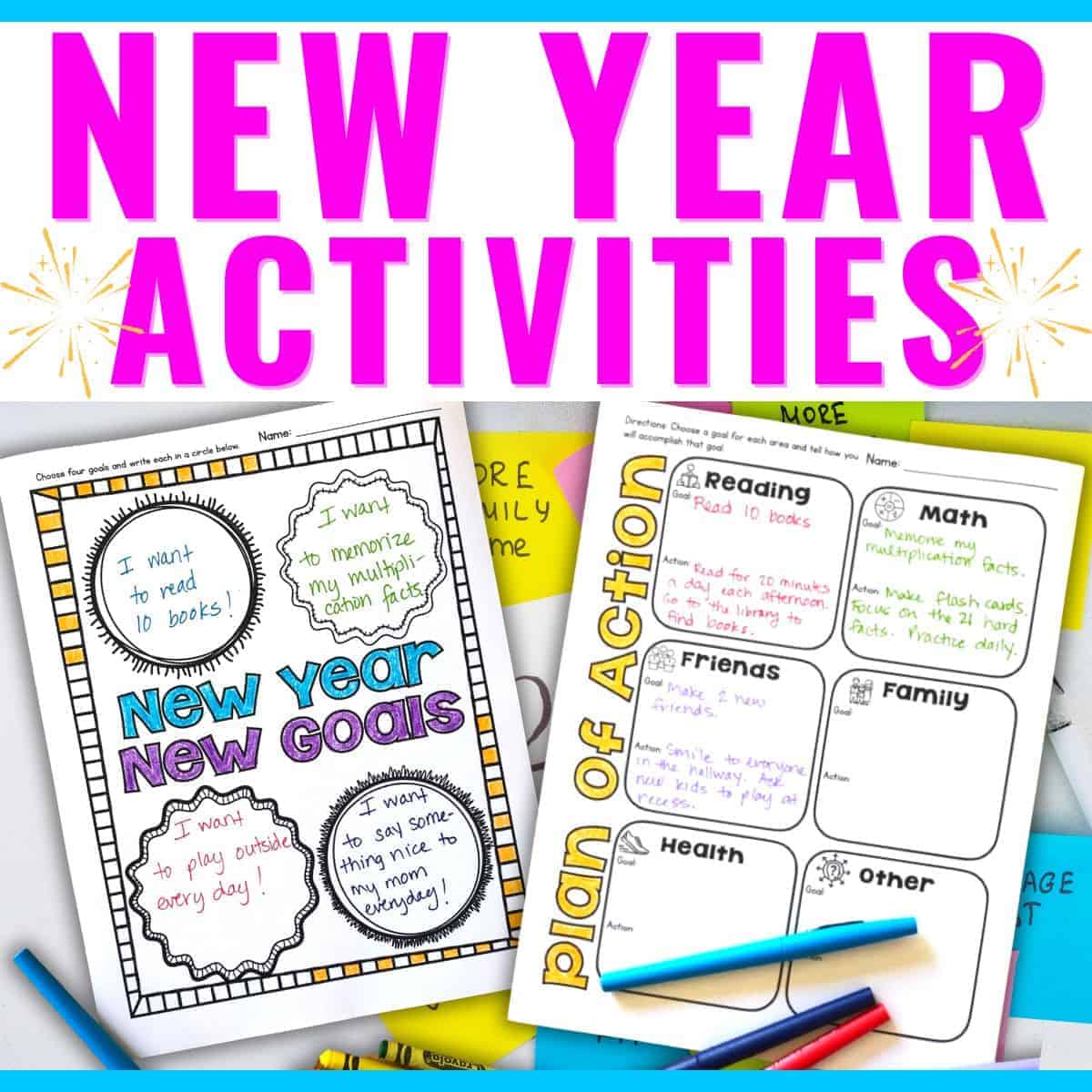 New Year Flap Book Craft - Bulletin Board January Display