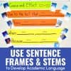 Cause and Effect Sentence Frames for Students
