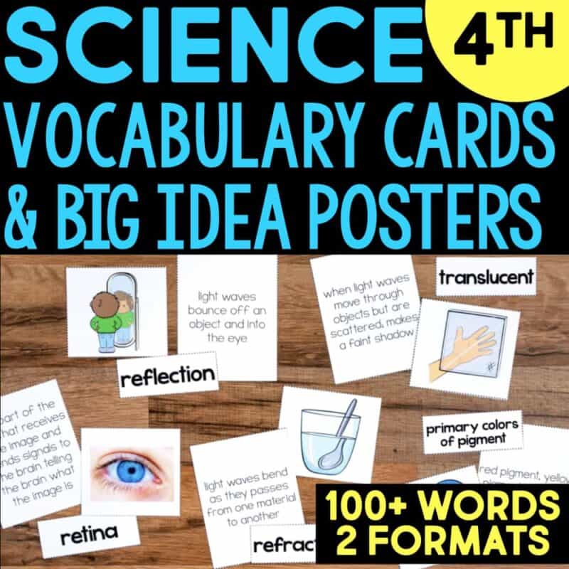 4th Grade Science Vocabulary Cards & Big Idea Posters for NGSS