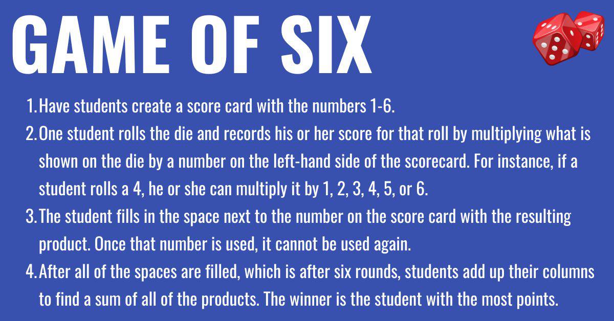 6 Multiplication Dice Games to Practice Math Facts