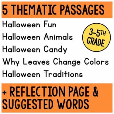 Halloween Cloze Reading Passages for Vocabulary, Syntax and Comprehension