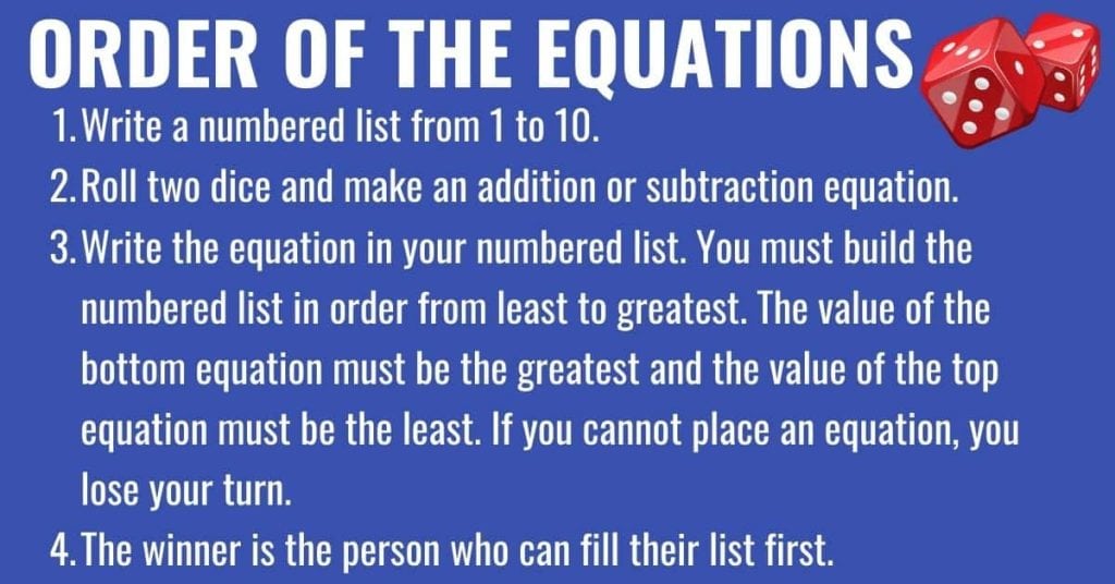 13 Engaging Addition & Subtraction Games with Dice