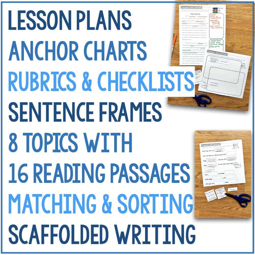 Compare and Contrast Paragraphs & Reading Passages, Comprehension ...