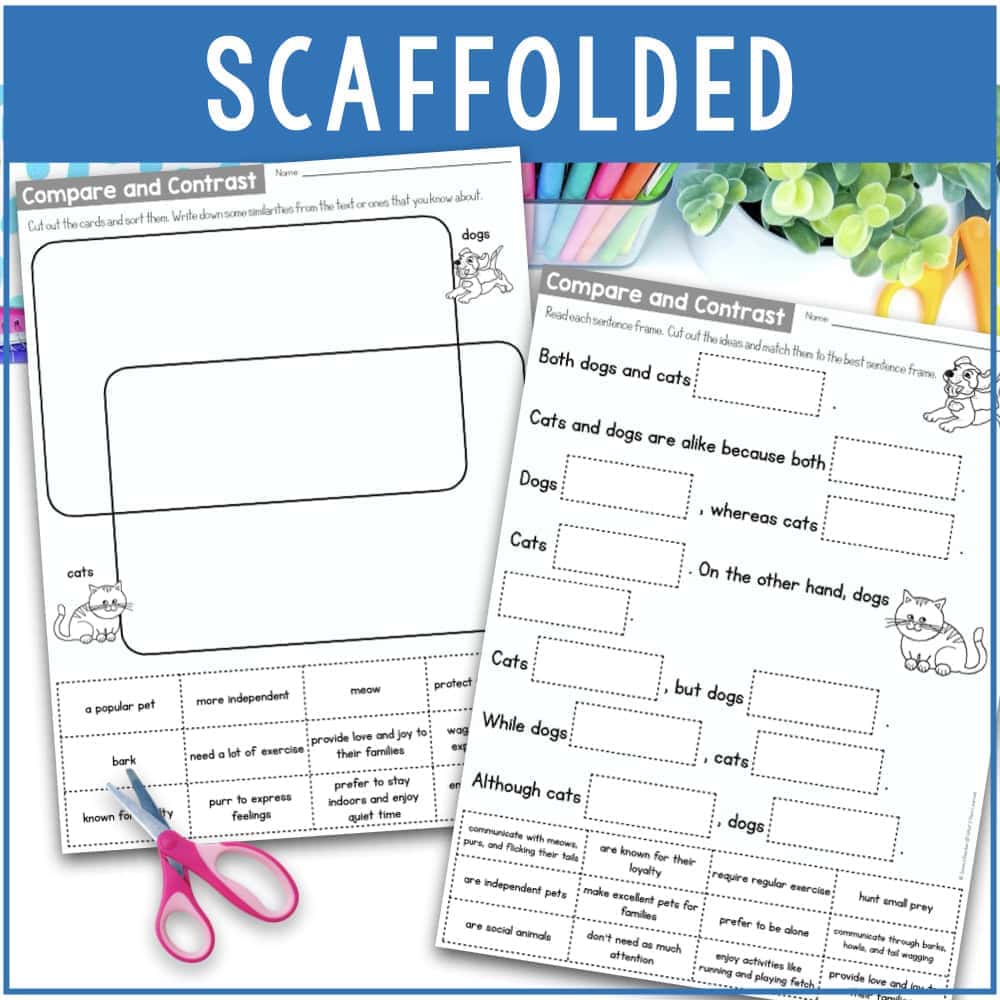 Compare and Contrast Paragraphs & Reading Passages, Comprehension ...