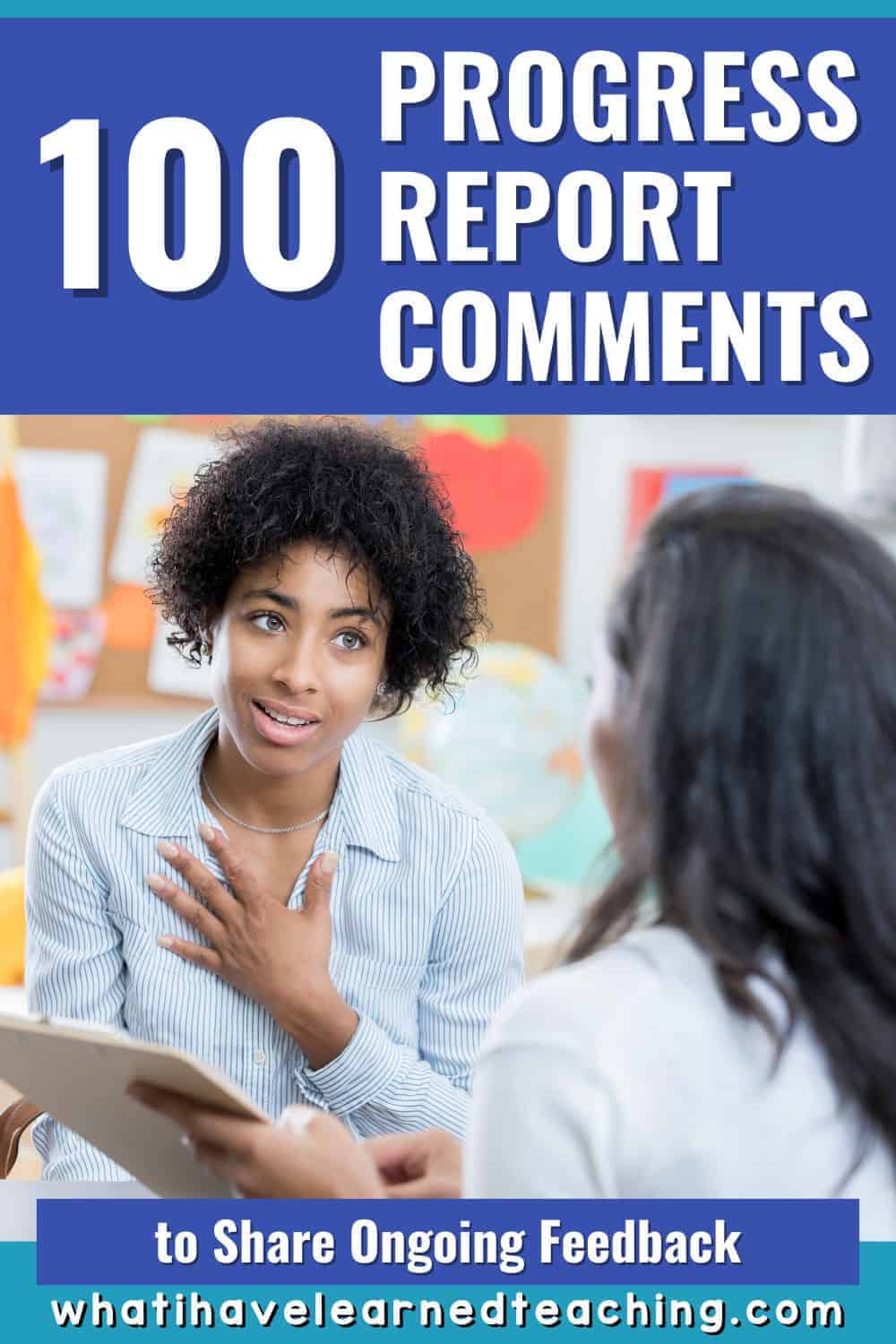 100 Progress Report Comments for Elementary Teachers