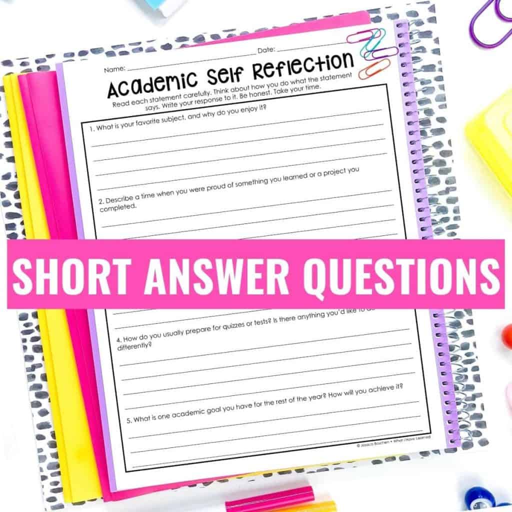 Student Self-Reflection Sheets to Set Goals & Inform Parents