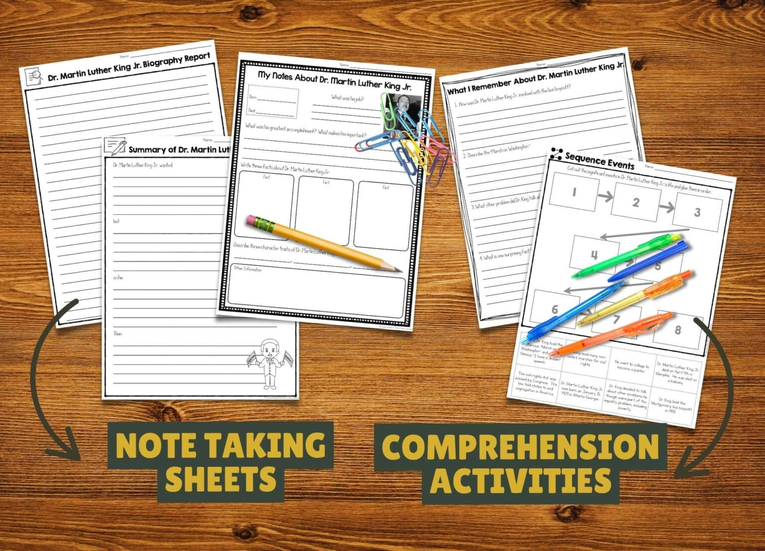 Martin Luther King Jr. Biography Activities for Kids