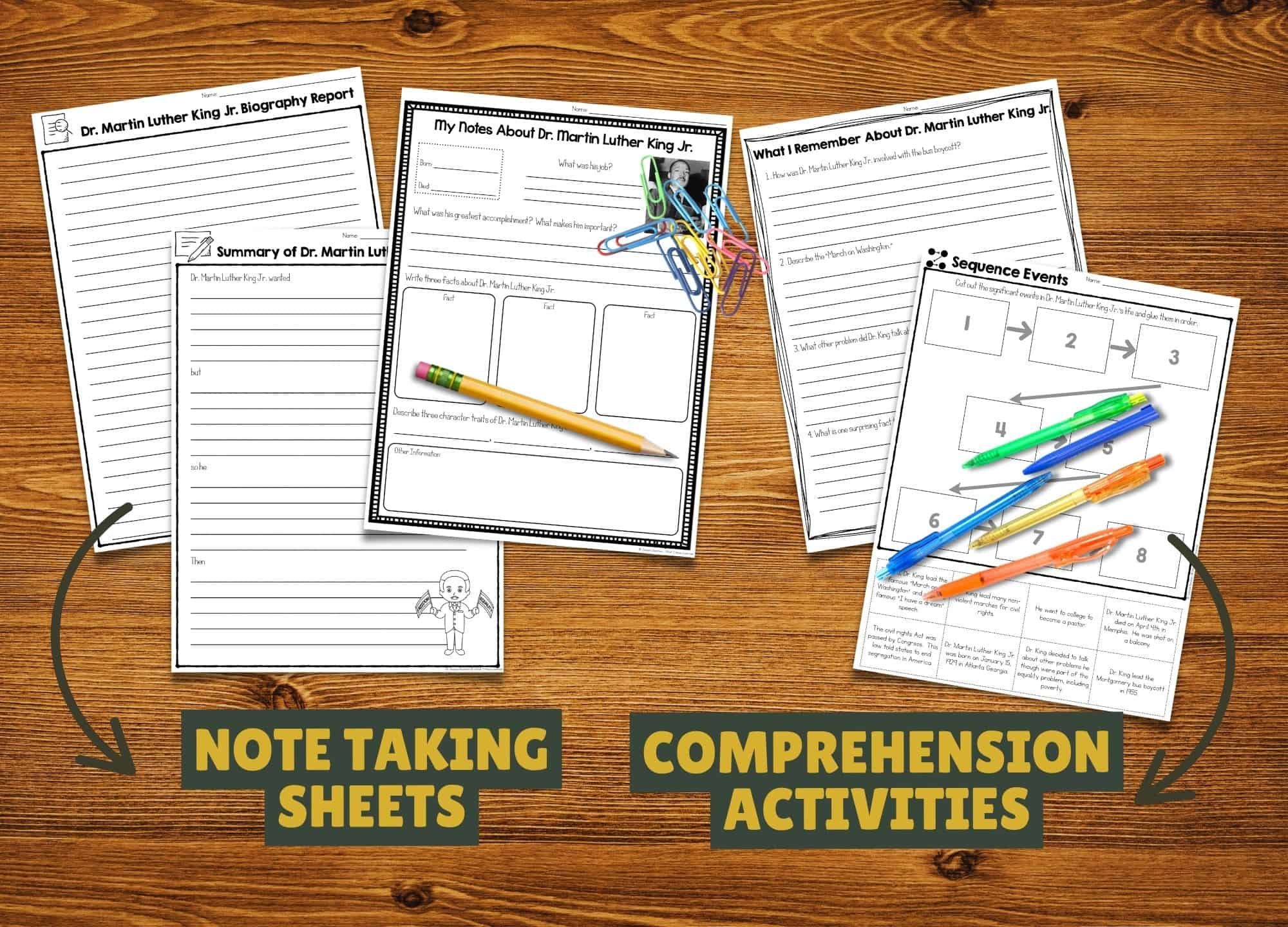 Martin Luther King Jr. Biography Activities for Kids