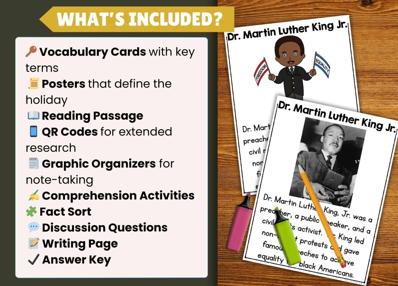 Martin Luther King Jr. Biography Activities for Kids
