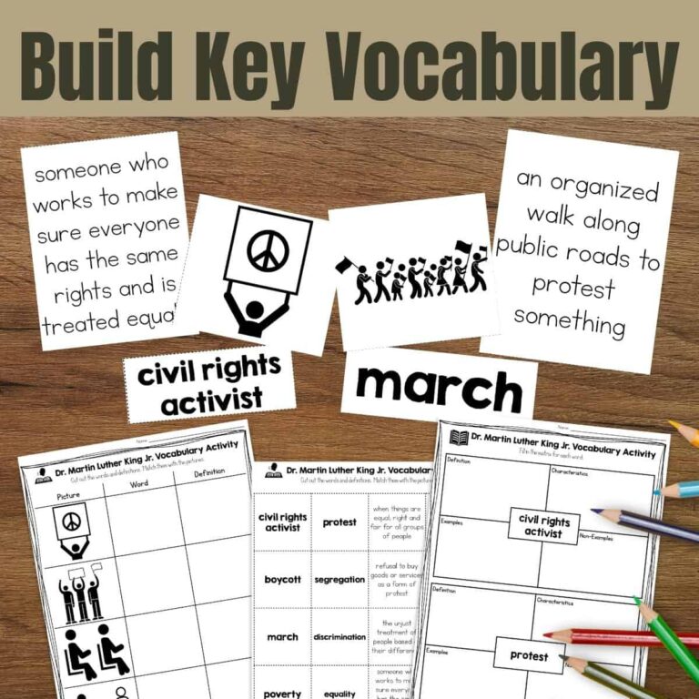 Martin Luther King Jr. Reading Comprehension Activities