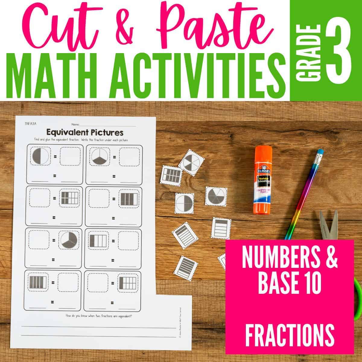 Equivalent Fractions Cut And Paste