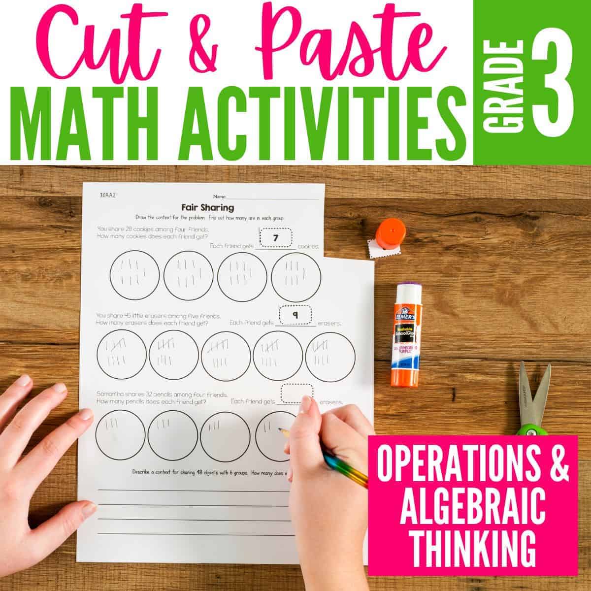 Numbers and Base Ten and Fractions Cut and Paste Math Activities for ...