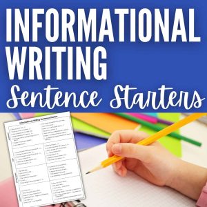 Writing Sentence Starters for Elementary (Grades 3–5)