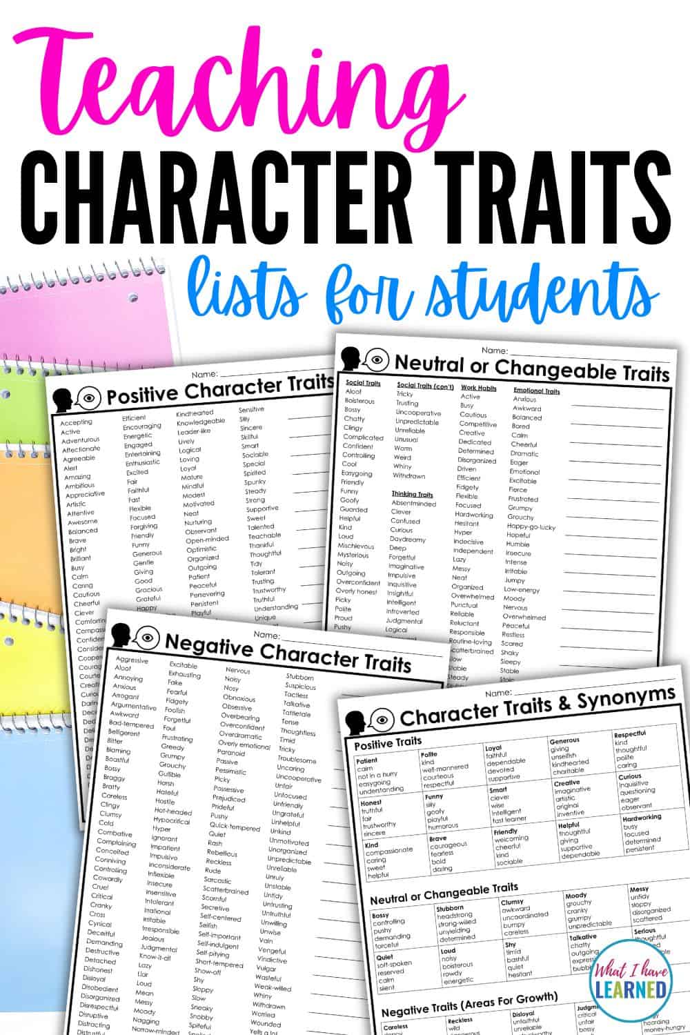 Character Traits List for Kids: A Tool for Reading & Writing