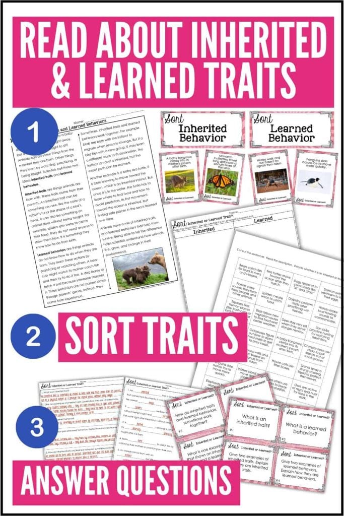 Inherited vs. Learned Traits Sorting Activity Grades 3-4