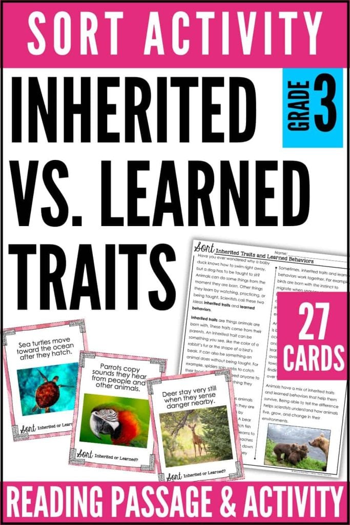 Inherited vs. Learned Traits Sorting Activity Grades 3-4