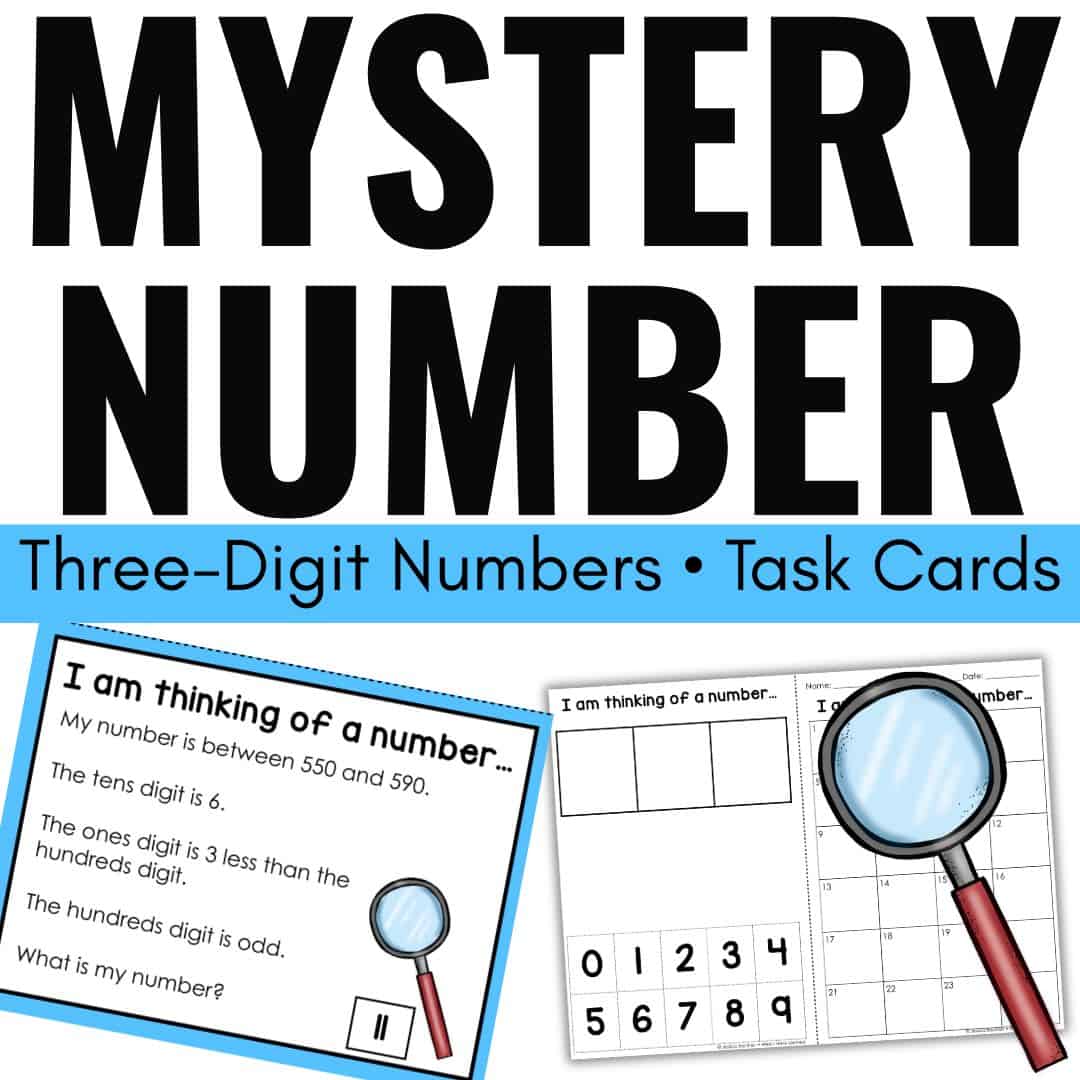 Three-Digit Place Value Mystery Number Task Cards