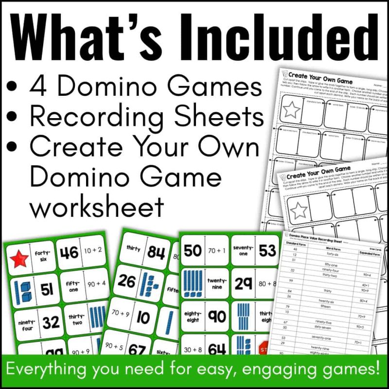 A Fun Place Value Domino Game for Grades 1-2
