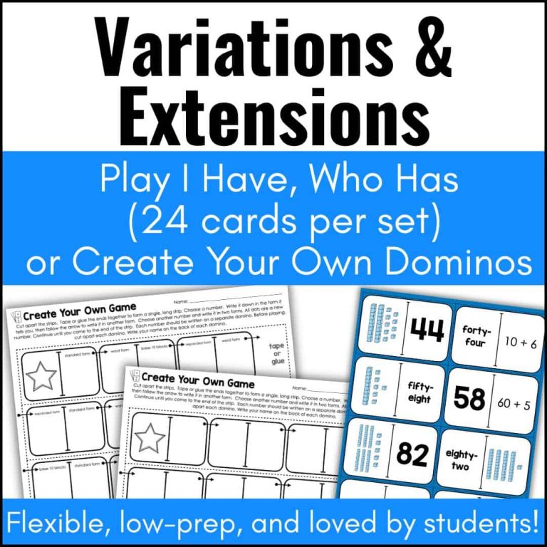 A Fun Place Value Domino Game for Grades 1-2