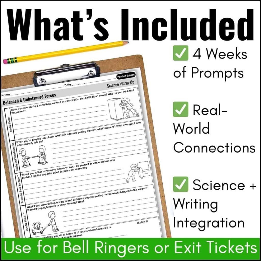 Quick & Easy 3rd Grade Science Warm-Ups