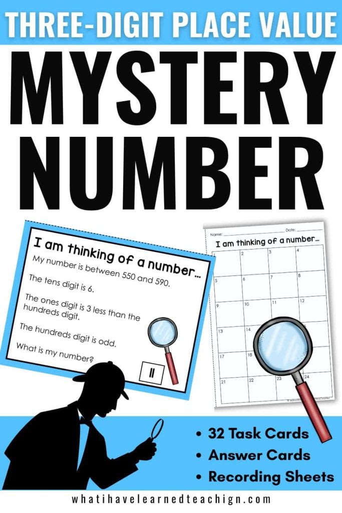 Three-Digit Place Value Mystery Number Task Cards