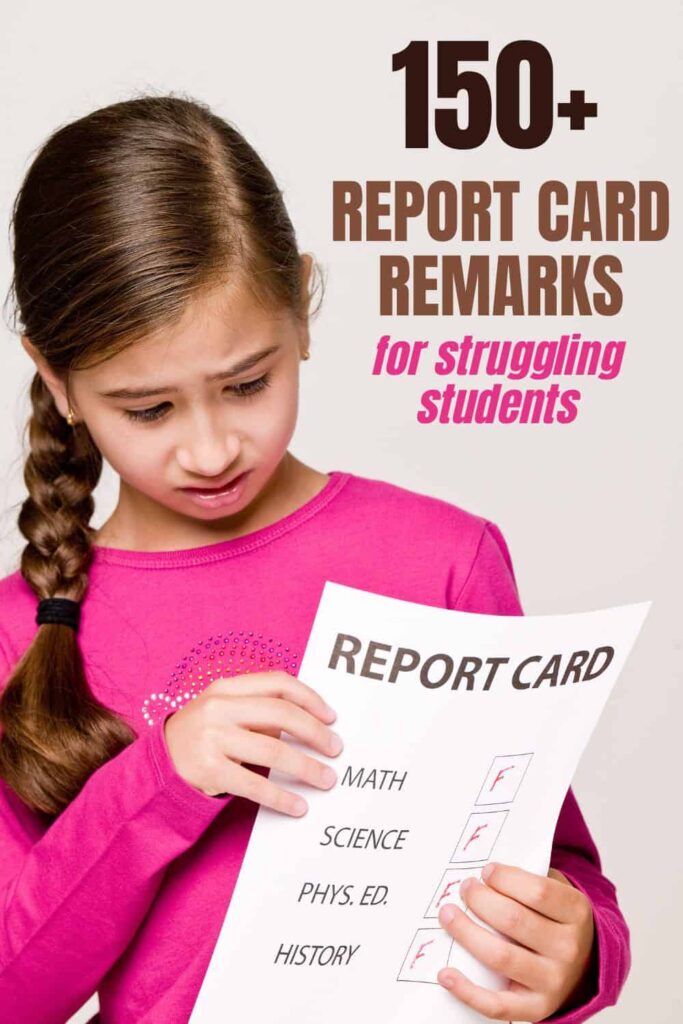 150+ Report Card Comments for Struggling Students