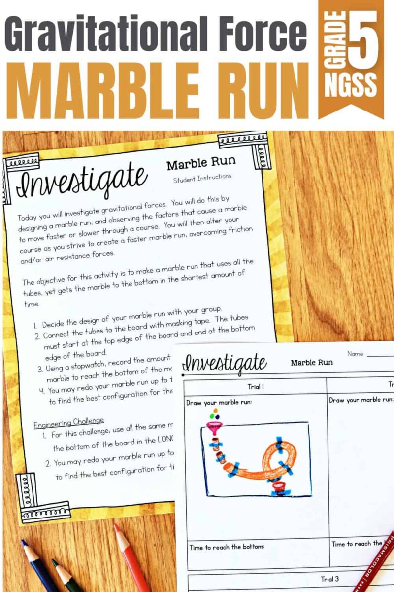 Marble Run Lesson Plan to Teach Gravity in 5th Grade