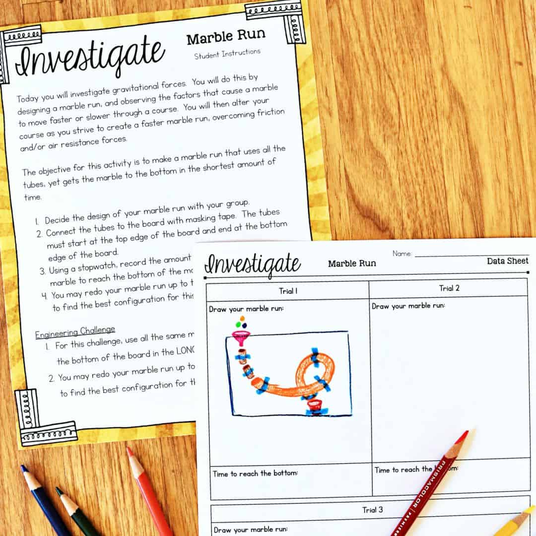 Marble Run Lesson Plan to Teach Gravity in 5th Grade
