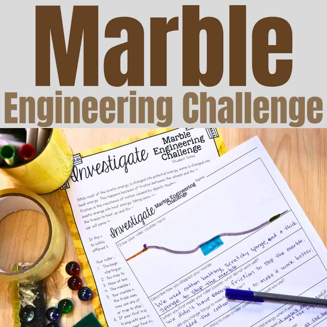 Marble Roller Coasters Engineering Challenge for 4th Grade